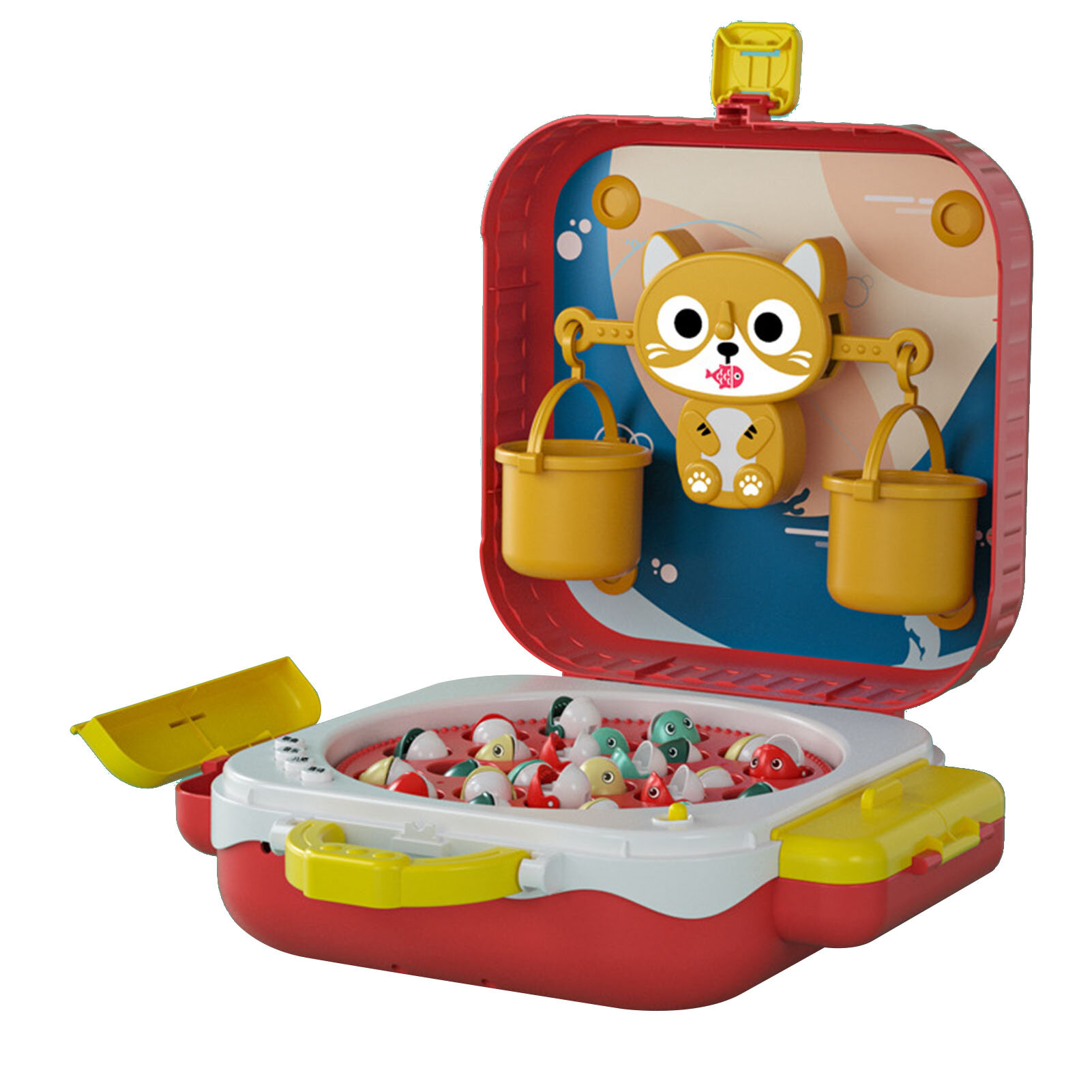 Электрическая игрушка-платформа для рыбалки, обучающая магнитная игра для рыбалки, игрушка для детей, красная