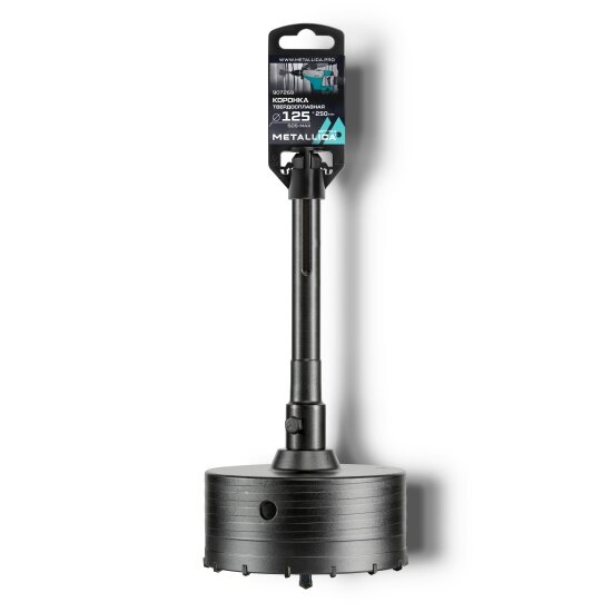 Metallica Коронка тв. спл. SDS-max Optima 125x250/110 мм, h=50мм, М22,0х2,0 мм, с адаптером