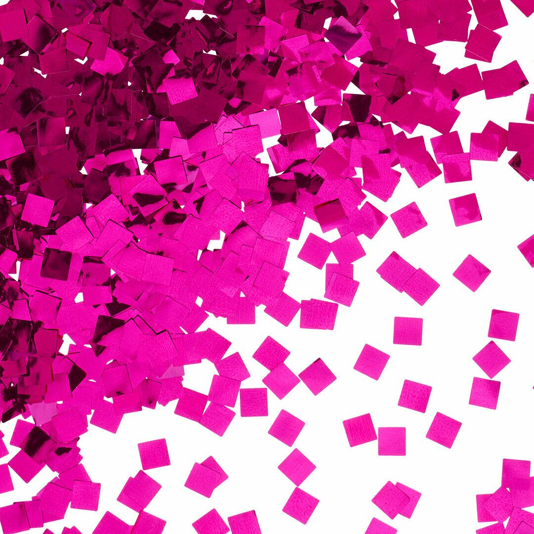 Конфетти Волна веселья Фольга Квадрат, Фуксия металлик 1 см 50 г