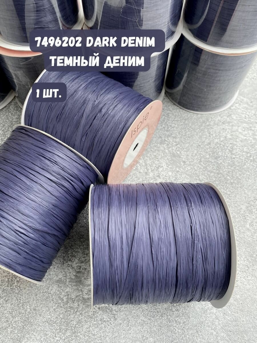 Пряжа рафия ISPIE цвет 7496202 Dark denim