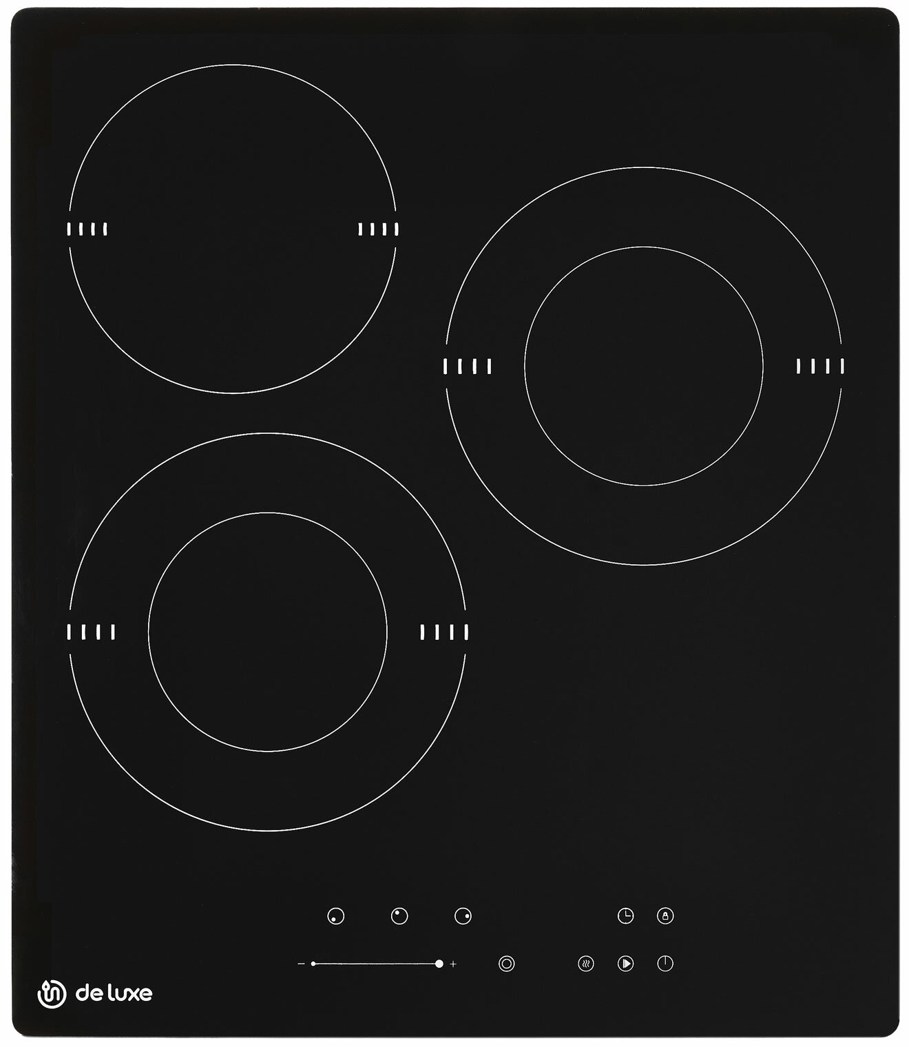 Электрическая варочная панель De luxe VC5E348D-S07 (EVS4503.00) 45 см, 3 конфорки стеклокерамика, черный