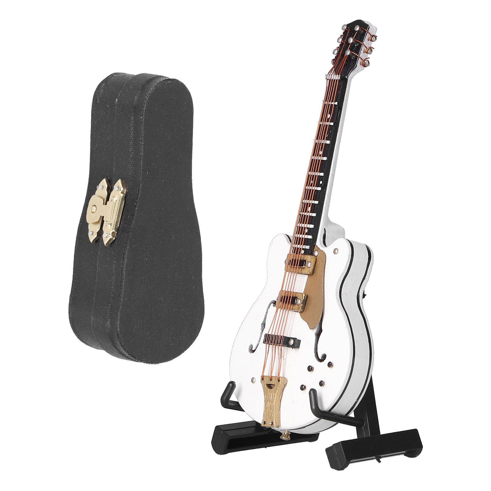 Модель гитары, мини-изысканный белый музыкальный инструмент, украшение ручной работы для украшения дома и офиса