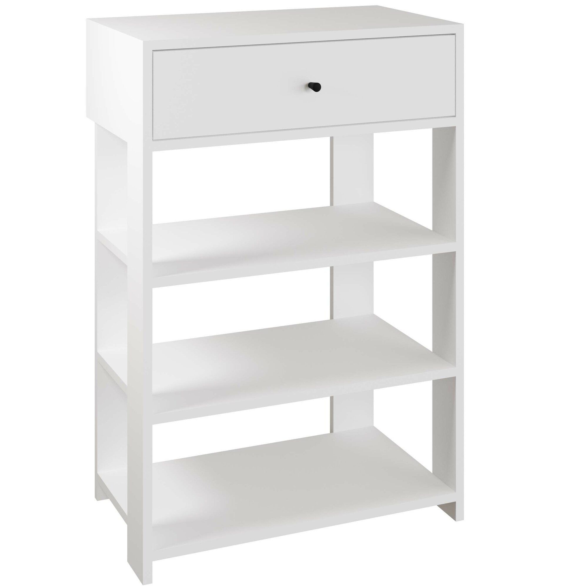 Тумба для обуви с ящиком лайт Белый/МК (Атмосфера)