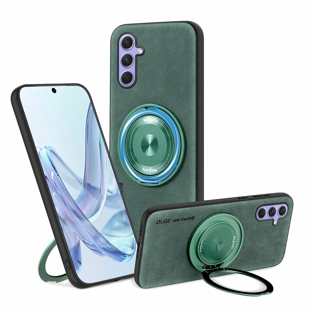 Чехол на Самсунг Галакси A14 4G 5G с поддержкой MagSafe/ магсейф для Samsung Galaxy A14 для использования магнитных аксессуаров, противоударный, вращающееся на 360металлическое кольцо