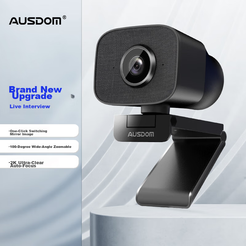 Asdun AW930PRO Auto-Focus 2K Webcam, Wide-Angle, Remote Video Conferencing, Live Streaming, Type-C/USB External, for Desktop And Laptop, with Microphone