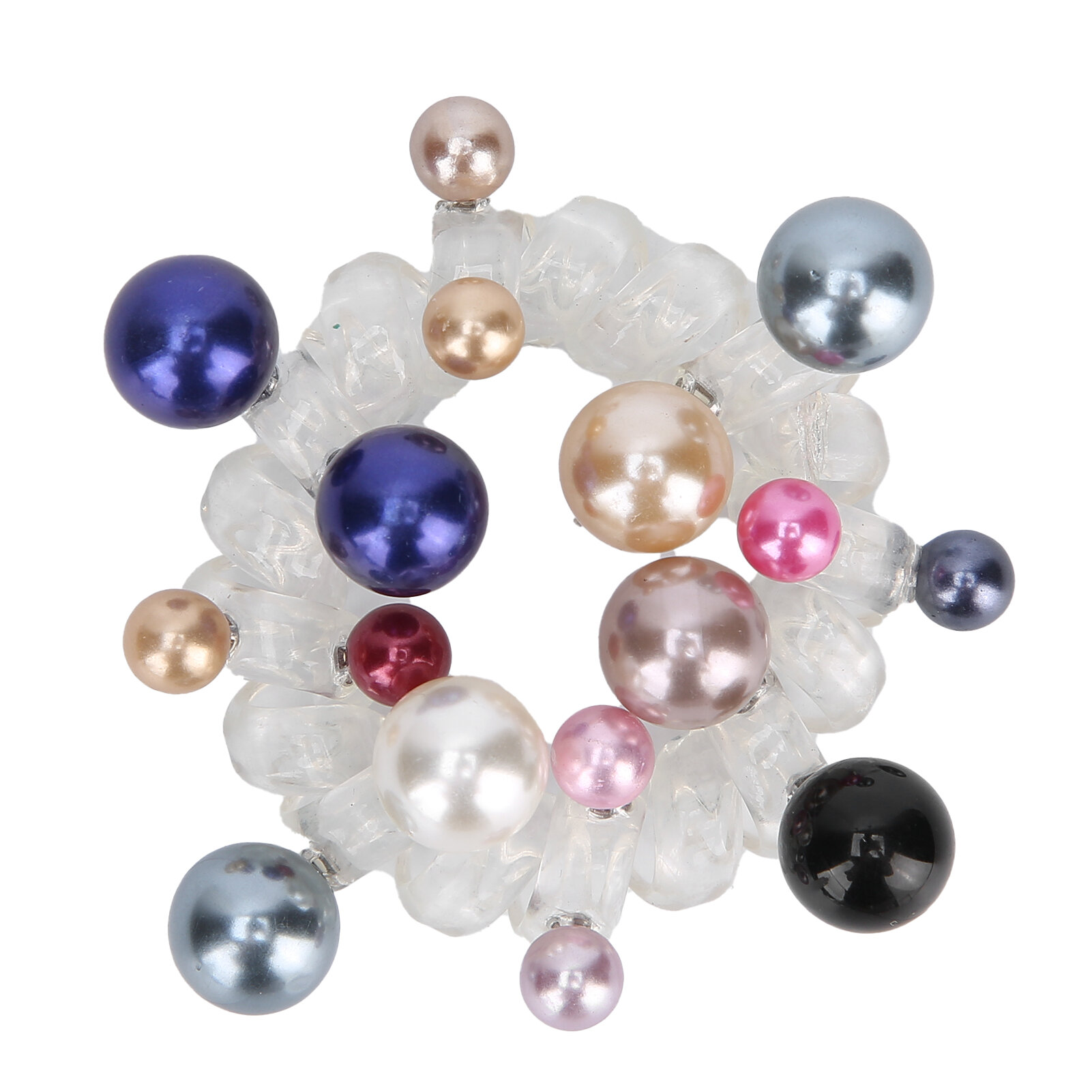 Женские спиральные резинки для волос с разноцветными бусинами, держатели для телефонного шнура и хвостика GiftColour