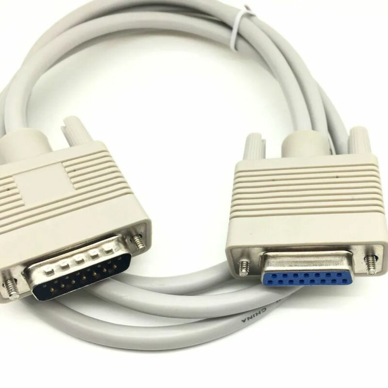 Удлинительный кабель DB15. Два ряда 15-контактных разъёмов типа «папа-мама» для передачи сигналов данных с компьютера и гравировального станка с ЧПУ.