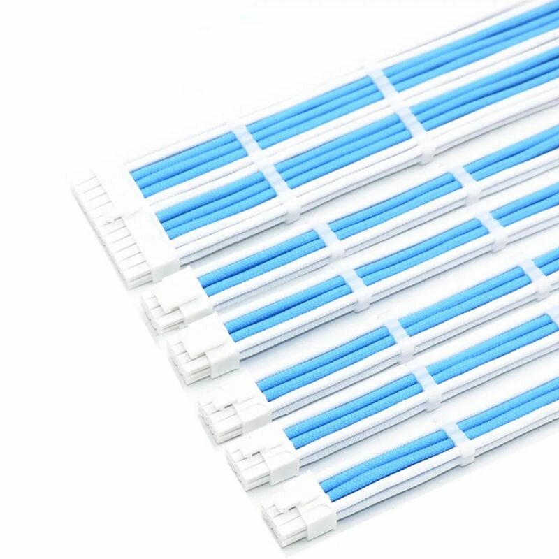 Разъем 5557 4,2 мм, 6-контактный, 4-мм ПЭТ-оболочка, 24-контактный ATX, 2 шт. ЦП, 8-контактный EPS, 4+4-контактный, 3 шт. ГП, 8-контактный, 6+2-контактный, удлинительный кабель питания PCI-E