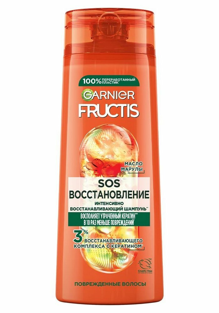 Garnier Fructis - Sos Восстановление Интенсивно восстанавливающий шампунь "с маслом марулы" для поврежденных волос 400 мл.