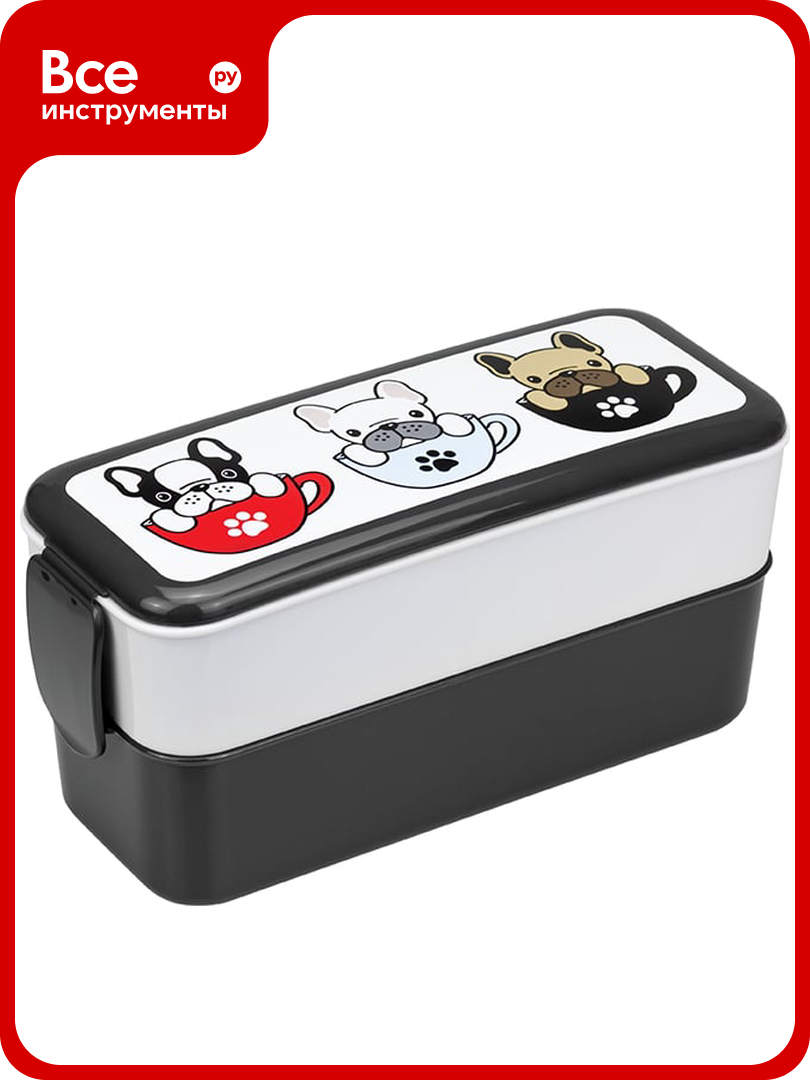 Контейнер для обеда IDEA 0,5+0,5л Бульдоги М 1233