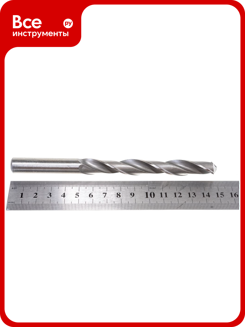 Сверло ООО "ТМТ ГРУПП" цилиндрический хвостовик 12 Р6М5 116683 для надежной фиксации инструмента