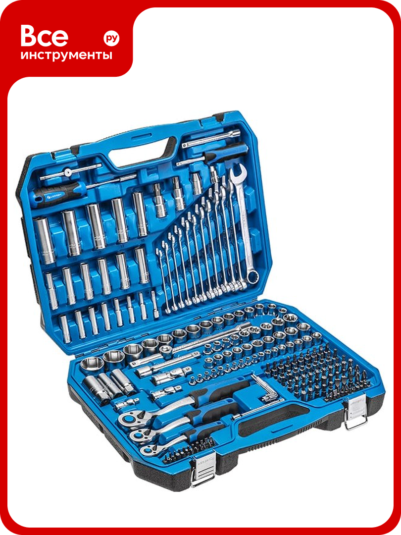 Набор инструментов HOEGERT TECHNIK 222 шт, 1/4, 3/8,1/2 HT1R444, Прочный