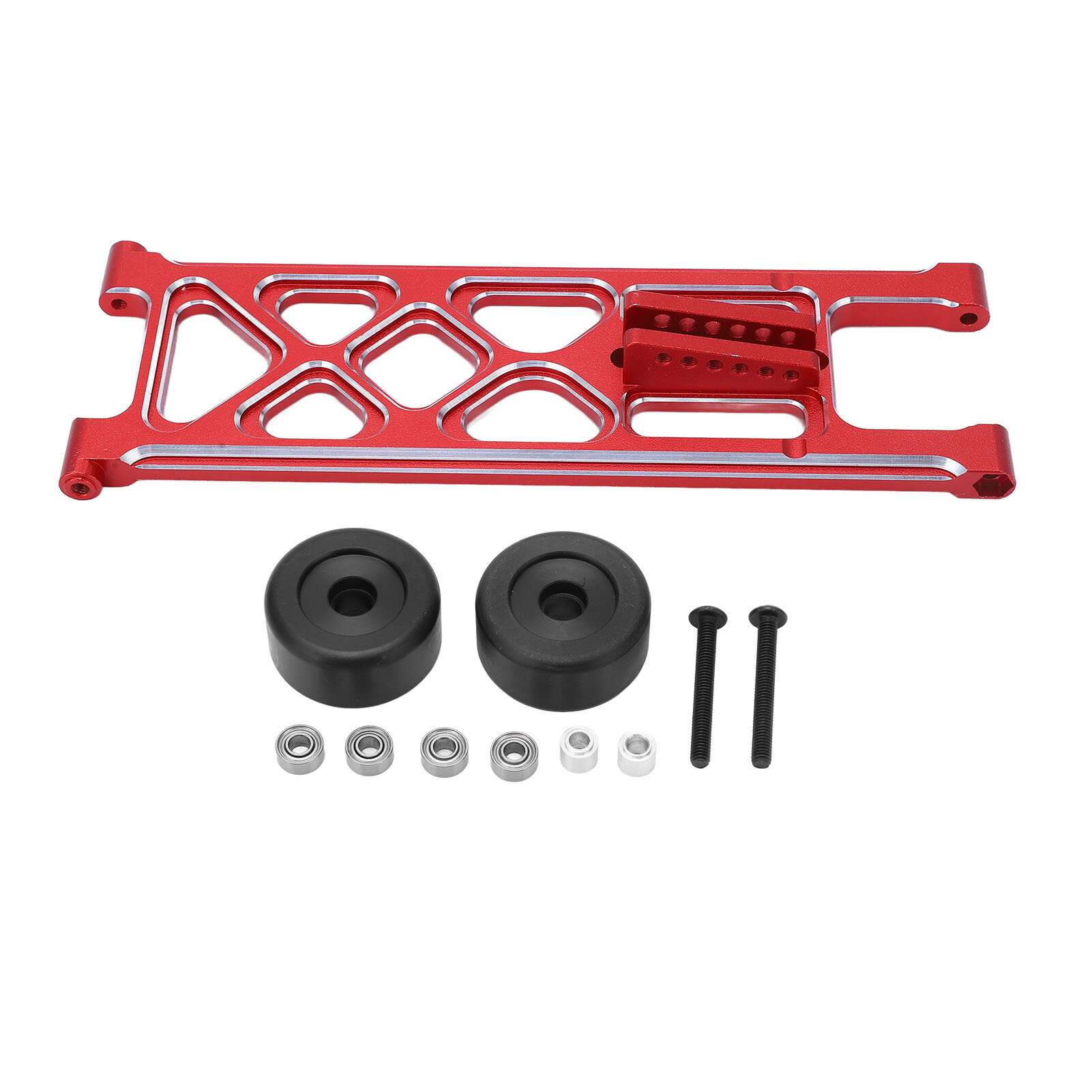 Комплект алюминиевых колес LOSI 1/10 22S 2WD Drag Racing красного цвета, совместимый с ферменной конструкцией LOSI 1/10 Scale 22S 2WD Drag Racing