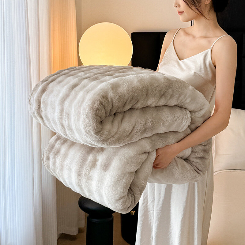 Одеяло из пузырчатого бархата, утолщенное фланелевое одеяло из кораллового флиса, офисное одеяло для сна