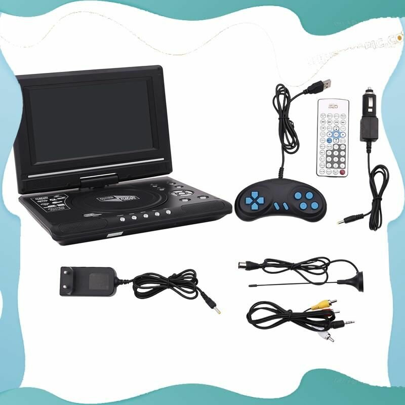 (F T J R) 9,8-Дюймовый Портативный Домашний Автомобильный DVD-Плеер VCD CD Game TV Player USB-Радиоадаптер Поддержка Приема FM-Радио-EU Plug
