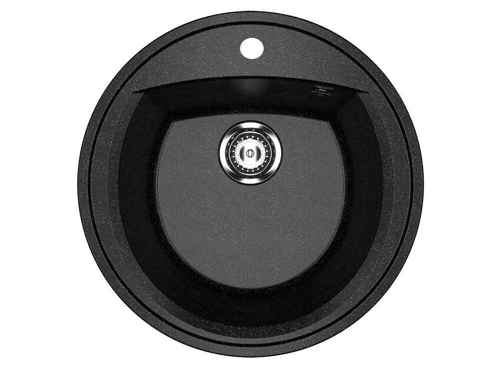 Мойка кухонная Ulgran U-603 -308 52x52, матовая, черная, круглая, российская