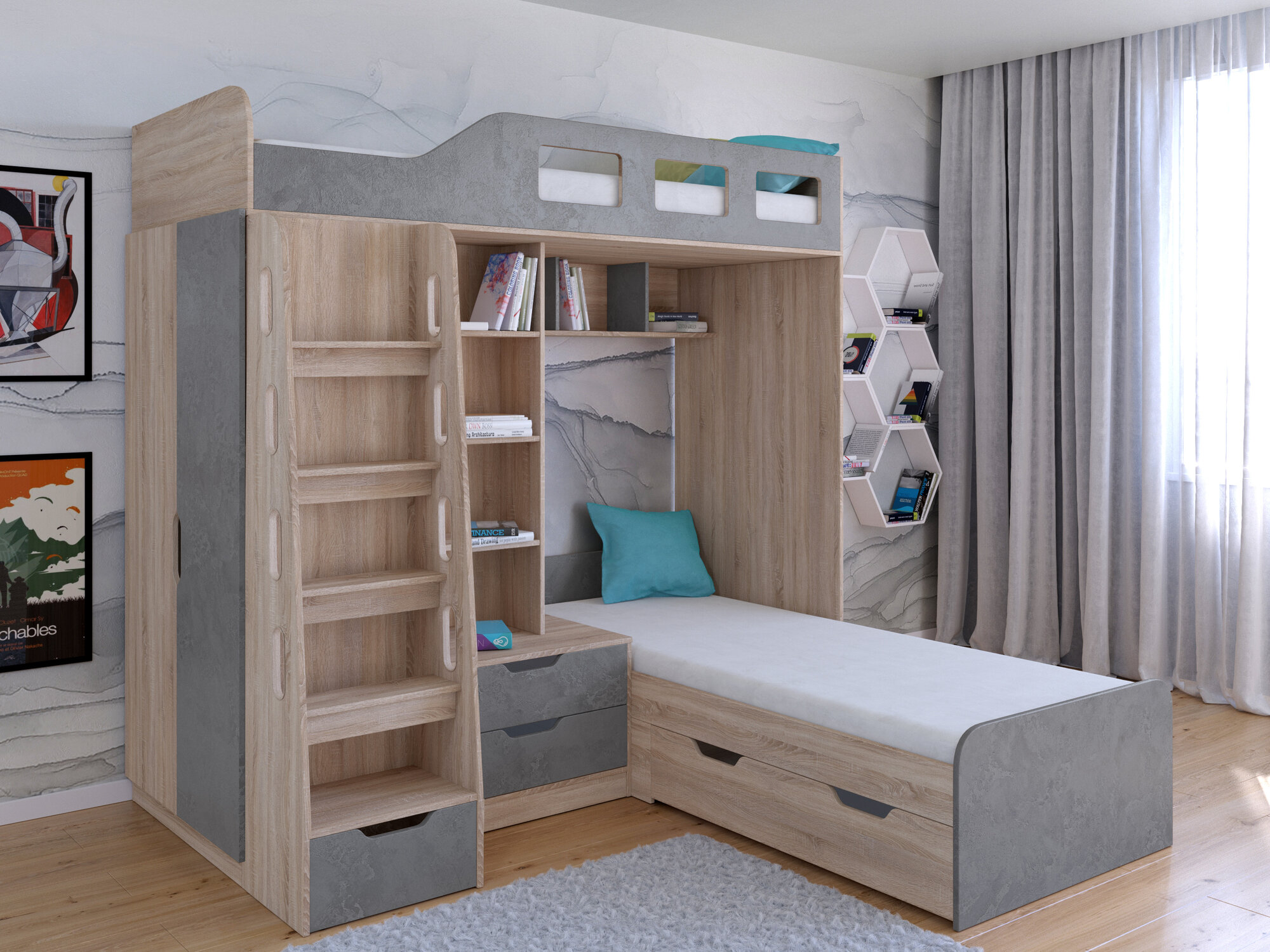 Кровать двухъярусная Астра 4 РВ-Мебель