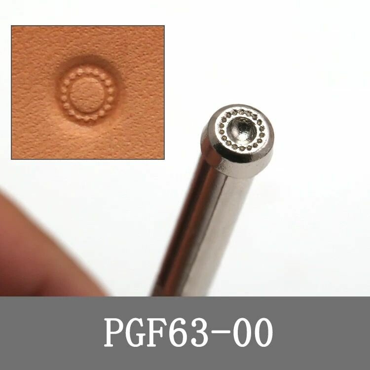 Штамп для тиснения кожи, рифлёная ручка, сталь, 105 мм, клише.