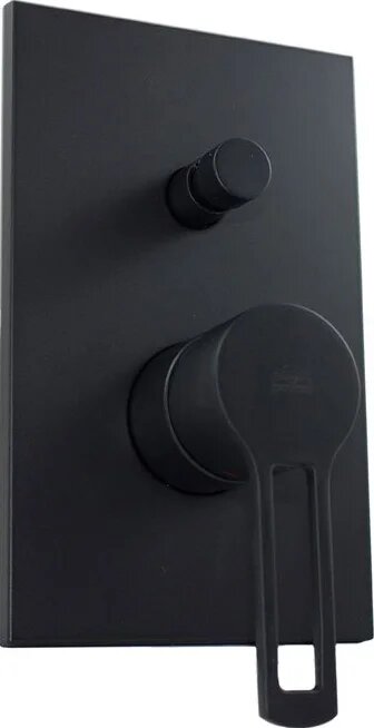 Встраиваемый смеситель для душа и ванны Paffoni Ringo RIN015NO/M С внутренней частью, латунный, из нержавеющей стали, рычажный, настенный, черный, матовый, с керамическим картриджем