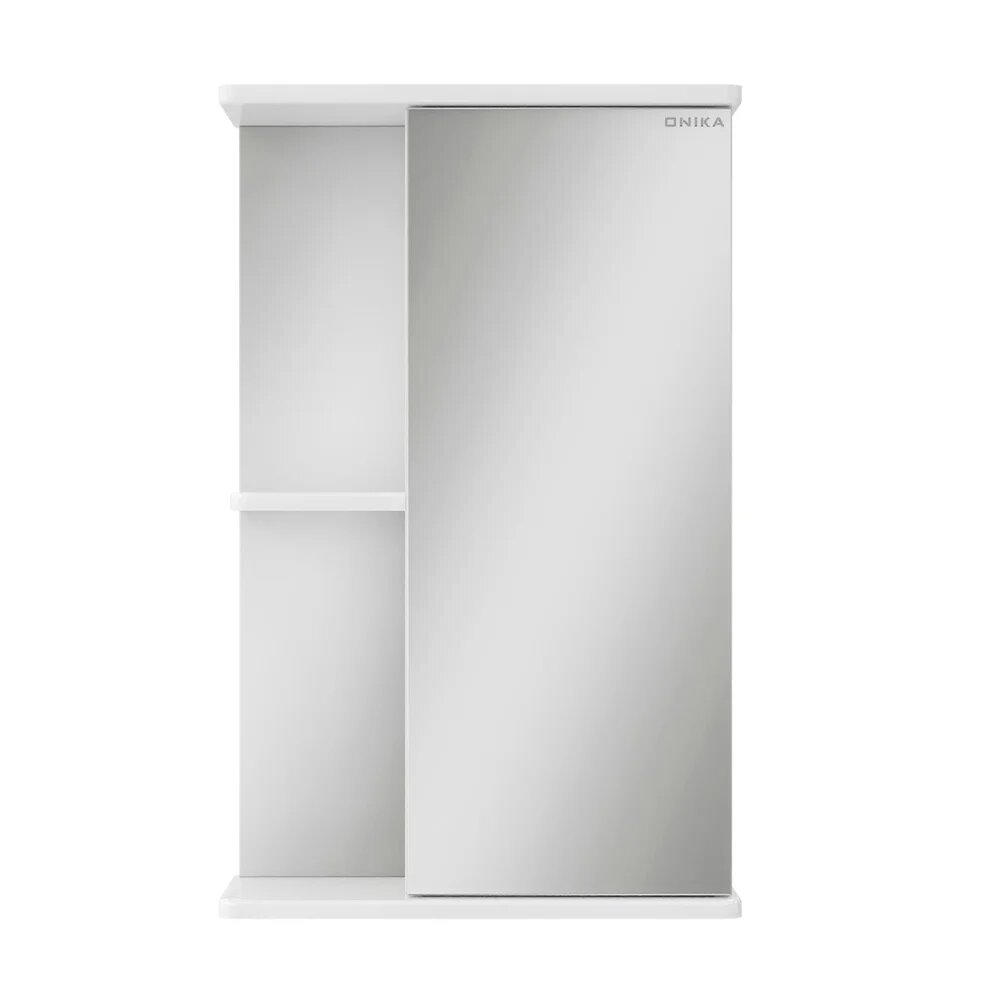 Зеркало-шкаф Onika Карина У 45 с боковыми полками, 45 см, белое, в современном стиле, зеркало настенное в ванную