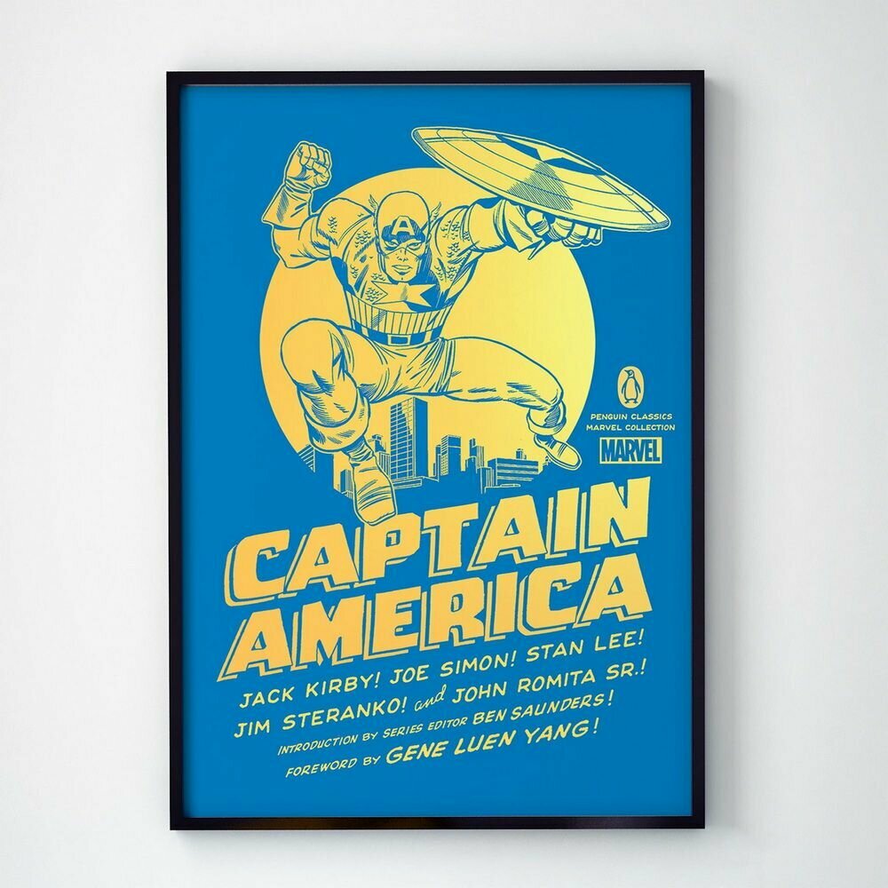 Плакат, постер Капитан Америка (Captain America) на бумаге, размер 21х30см