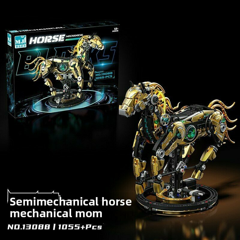 Mechanical shark model kit with lights for diy toy and engineering