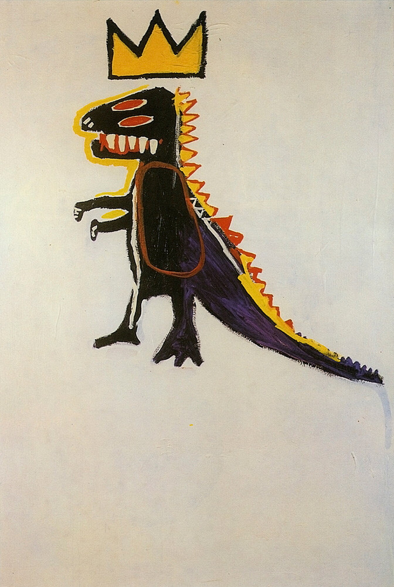 Плакат, постер Баския: Динозавр-монарх на бумаге, размер 21х30см