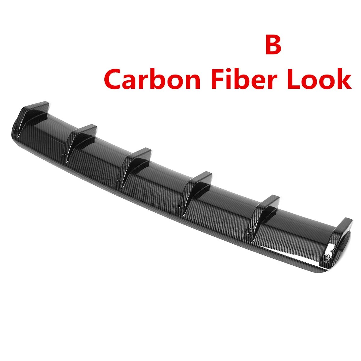 Универсальный Автомобильный задний бампер 6 Fin Shark для BMW, Audi, VW Golf, Benz, автомобильный Стайлинг, набор диффузора для губ, автомобильный бампер, спойлер, губа Carbon Fiber Look