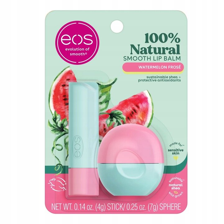 EOS Набор бальзамов для губ, 2 шт. Арбузное мороженое / Watermelon Frosé Lip Balm 2-Pack 4 гр + 7 гр