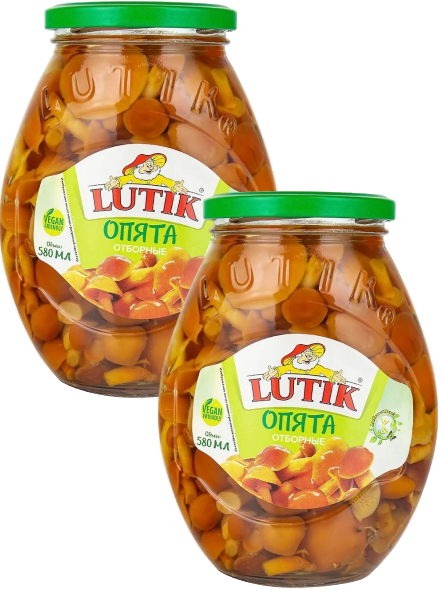 Опята Lutik отборные консервированные без уксуса, 2шт по 580мл