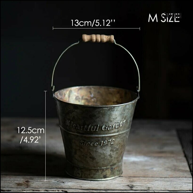 Винтажное железное ведро, M