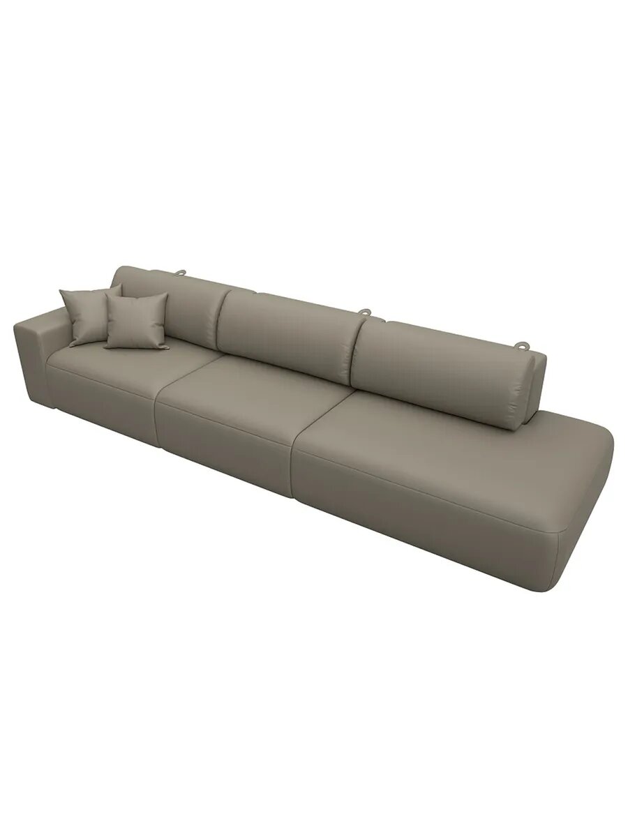 Большой прямой диван Столица со спальным местом 290х160 см, пружинный матрас, ящик для белья, подлокотник слева, экокожа