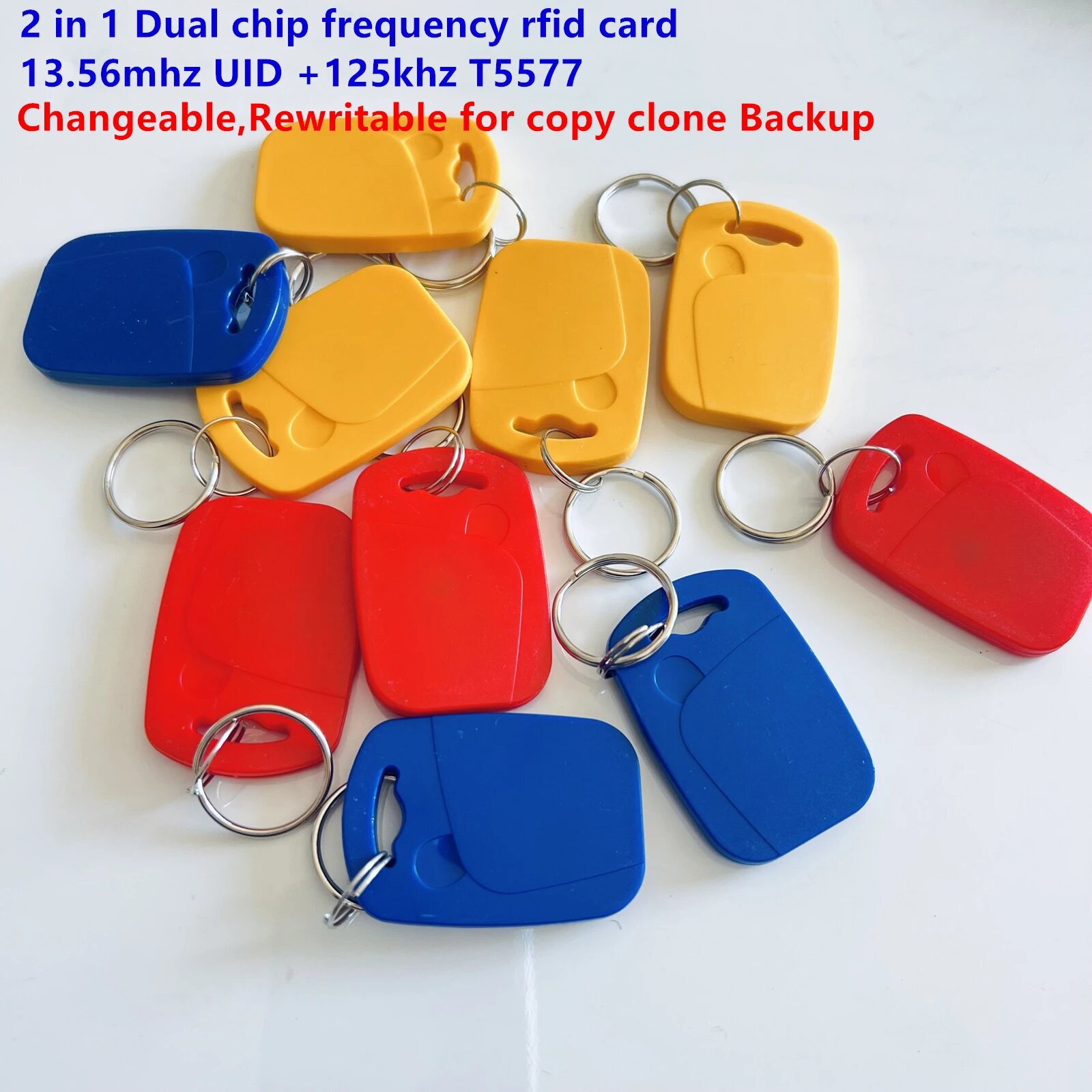 RFID брелоки Anordsem двухчиповые 13,56 МГц 1K UID & T5577 125 кГц