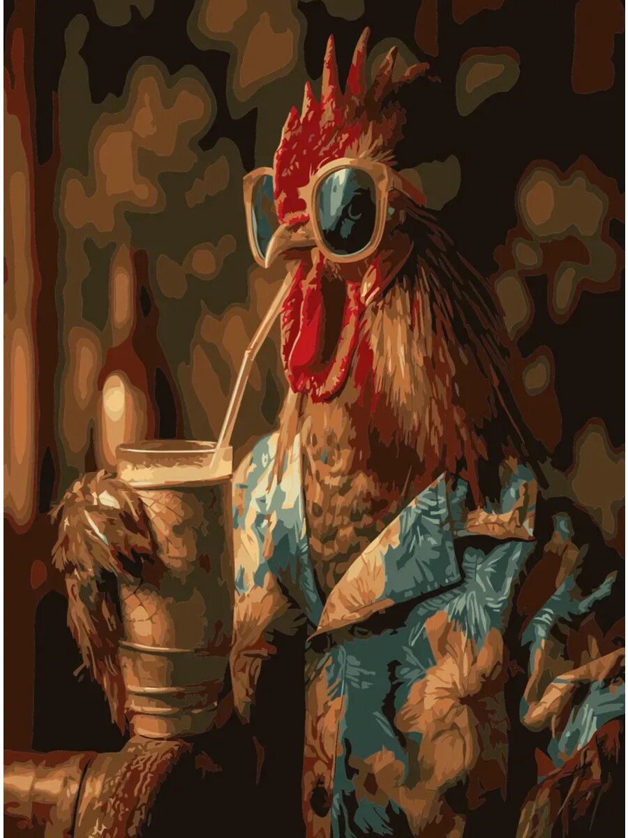 Картина по номерам 30x40 см петух