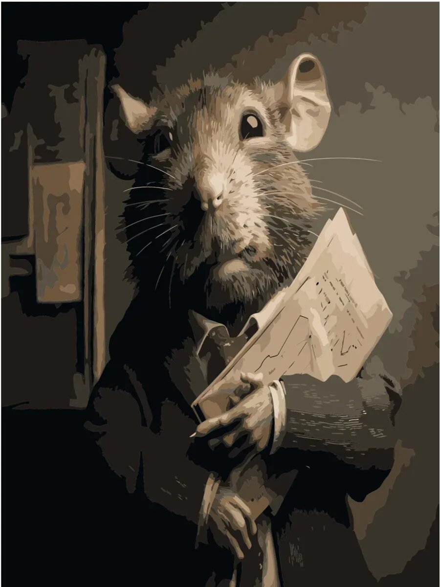 Картина по номерам 30x40 см крыса