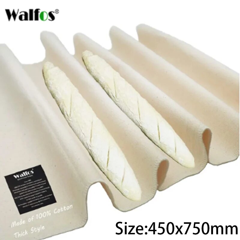WALFOS толстая ферментированная льняная ткань, герметизирующая форма для выпечки теста, хлеб, багет, коврик для выпечки, кондитерская куше, защитная ткань, Белый