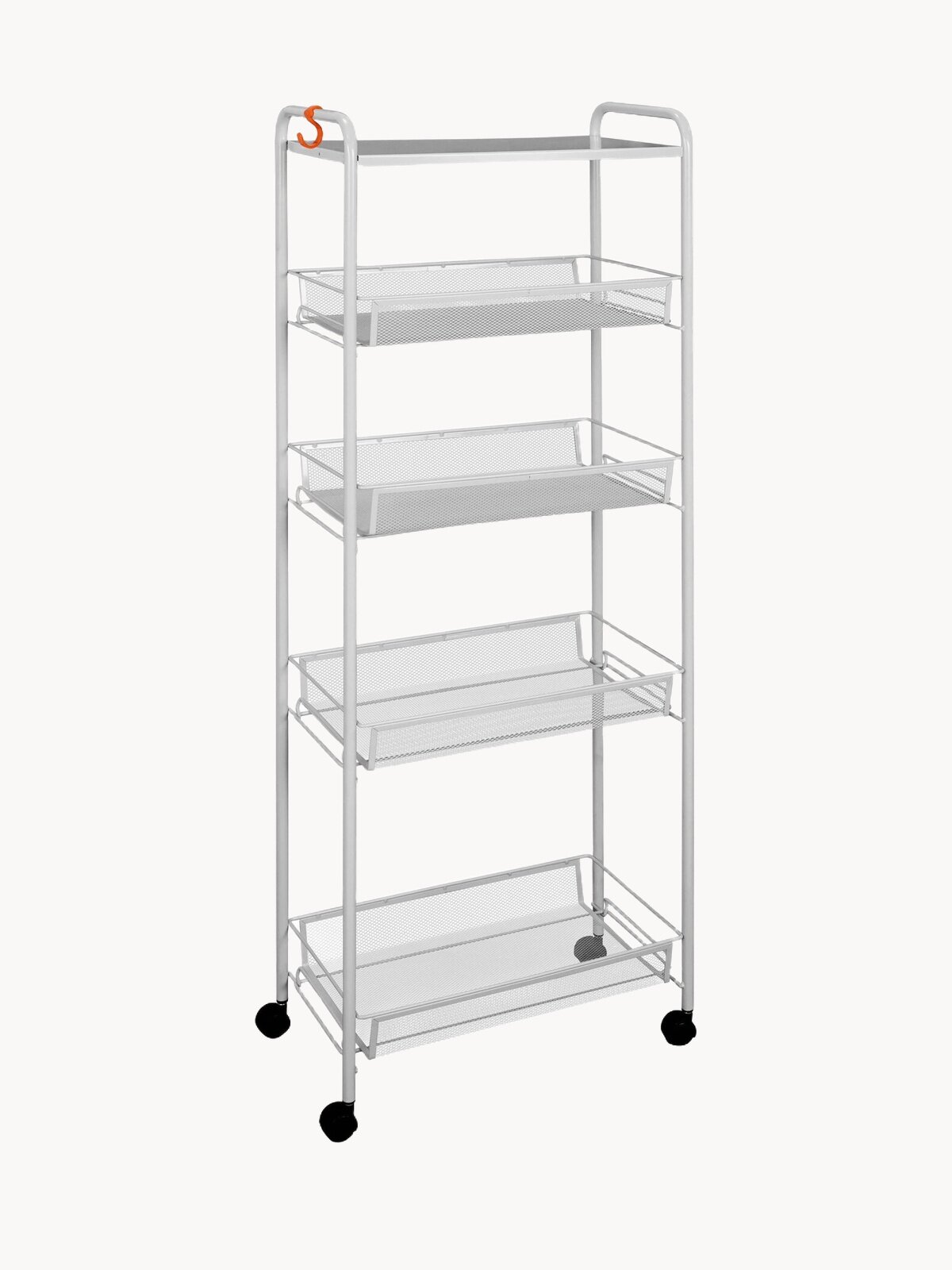 Металлическая этажерка для кухни на колесиках