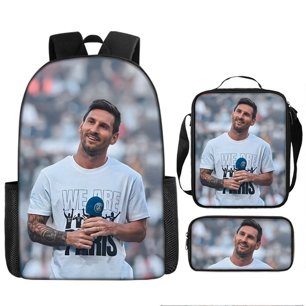 Футбольный чемпионат мира по футболу, периферийный студенческий школьный рюкзак, школьный рюкзак Месси, большой вместительный рюкзак из полиэстера, снижающий нагрузку, и набор ранцев