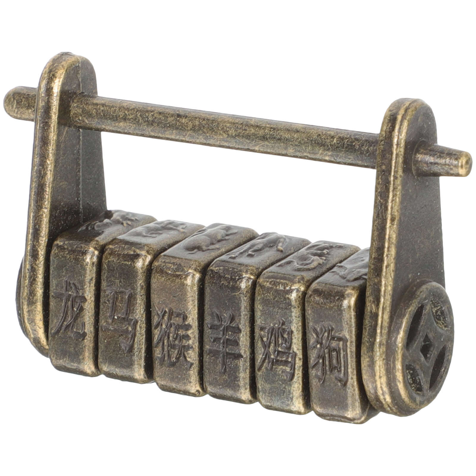 Старинный антикварный кодовый замок из цинкового сплава с резным словом навесной замок для чемодана