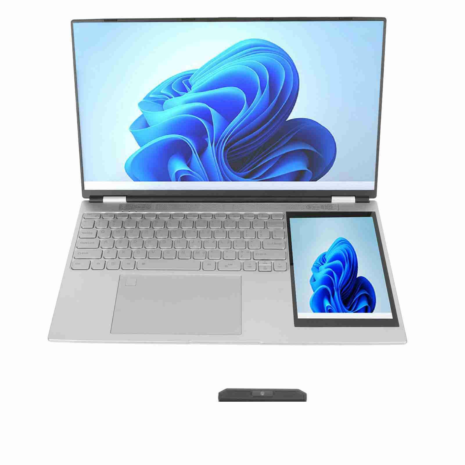 Ноутбук с двойным экраном 1920x1080 15,6 дюйма IPS 1280x800 7 -дюймовый сенсорный экран IPS 16 ГБ отпечатка пальца разблокировать ноутбук 100–240 В 16 ГБ+1 ТБ США.