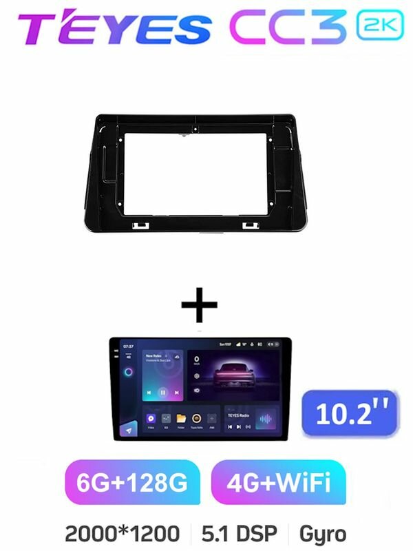 Магнитола Teyes CC3 2K 6/128 Gb 10" для Nissan Kicks P15 2017-2021 2 din