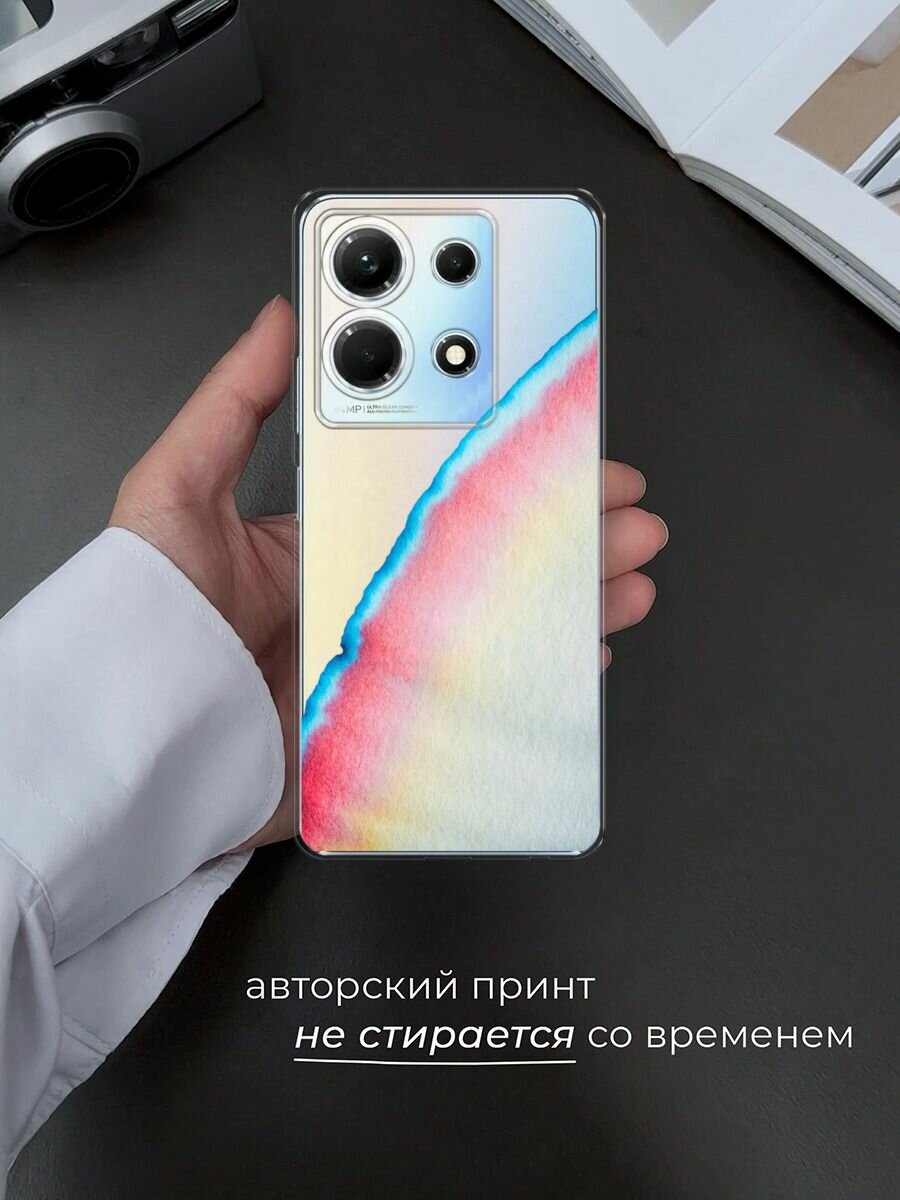 Чехол на Infinix Note 30 4G / Инфиникс Нот 30 4G с принтом Слияние красок, прозрачный — фото 1