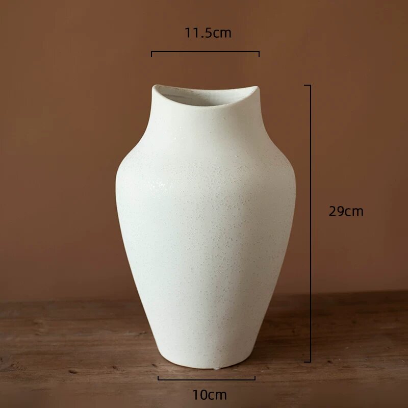 Керамическая ваза в стиле ваби-саби, белая, элитная, в винтажном японском стиле, для цветочных композиций в гостиной,