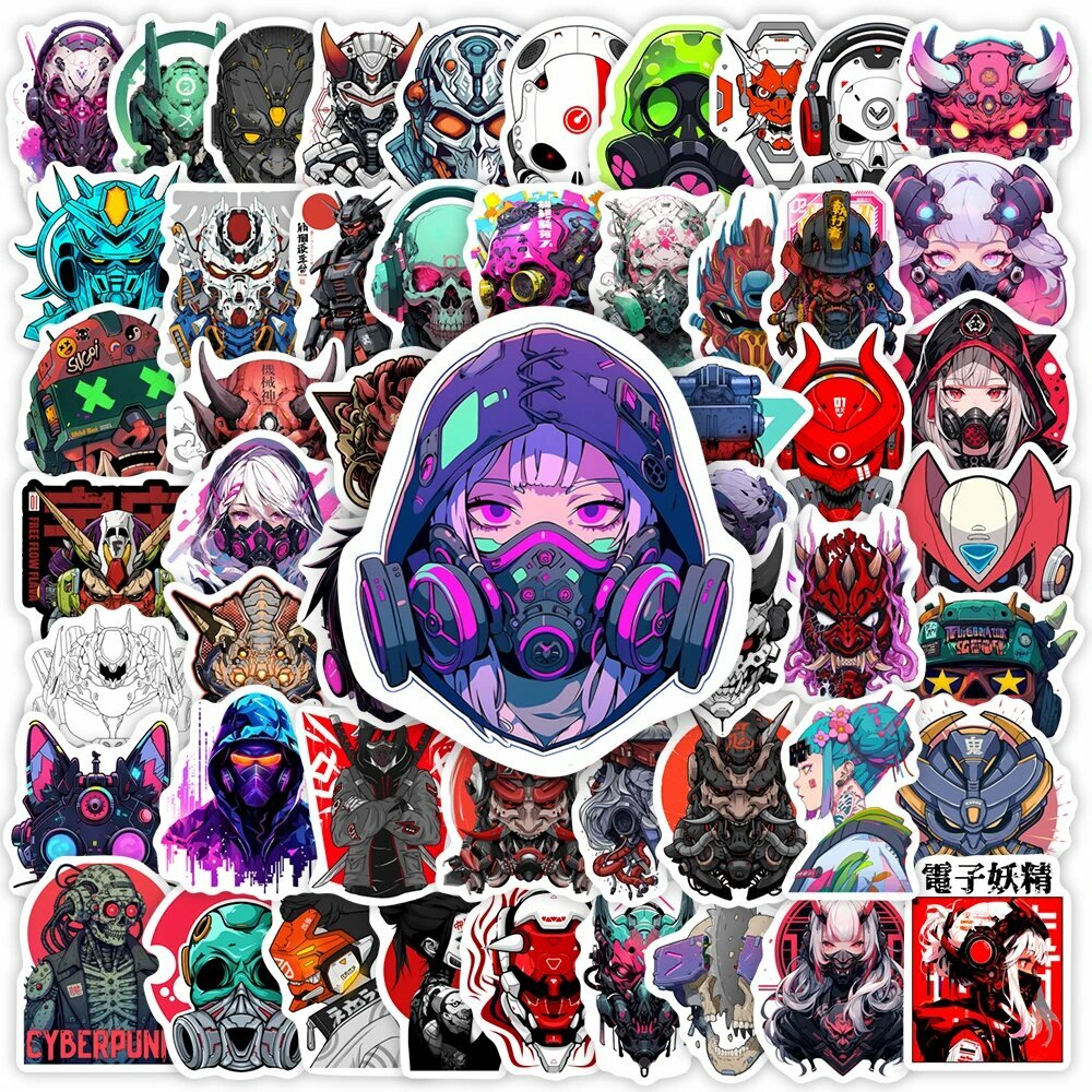 Наклейки Cyberpunk, 100 шт, цвет 60pcs