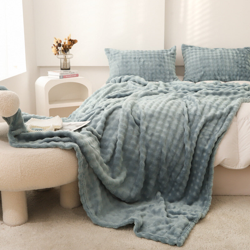 Класс A имитация кроличьего меха пушистый одеяло однотонное одеяло кролик пуховое молоко одеяло одеяло повседневное