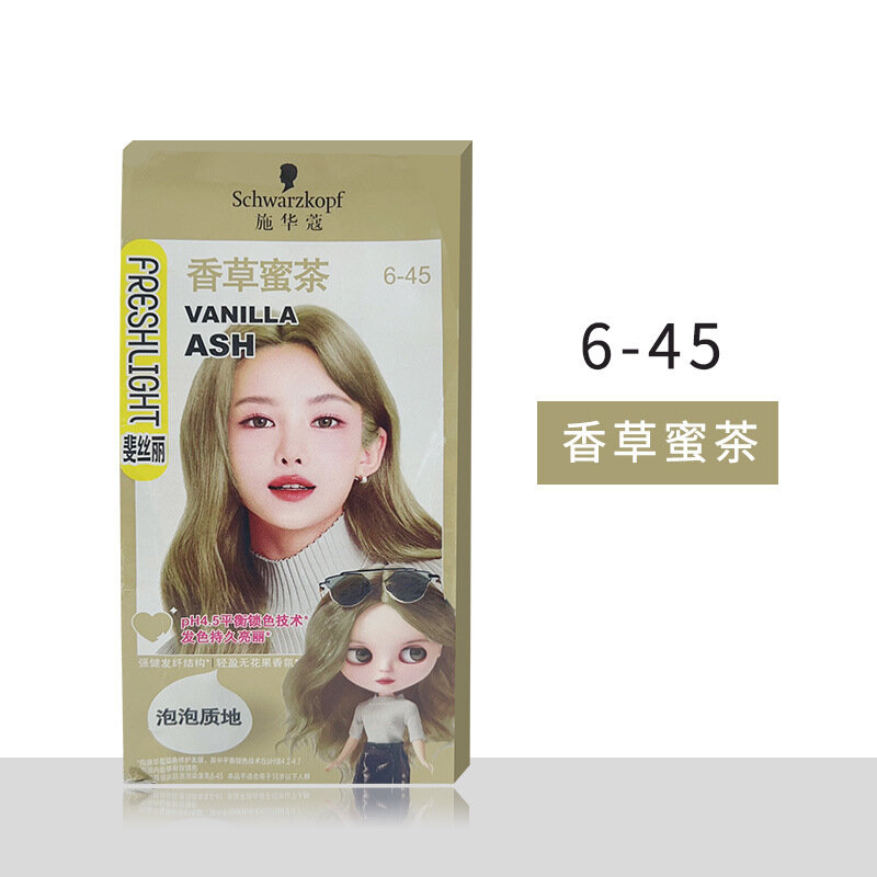 Новая упаковка ~ Крем-краска для волос Schwarzkopf, пузырьковая краска для домашнего использования, пена для женщин, осветляющий черный чайный цвет