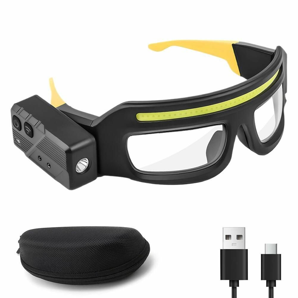 Новинка: очки с фонариком, зарядка TYPE-C, портативный налобный светильник с датчиком