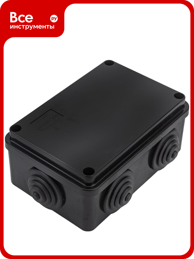Распределительная коробка Экопласт JBS120 о/п 120x80x50, 6 выходов, IP55 цвет черный