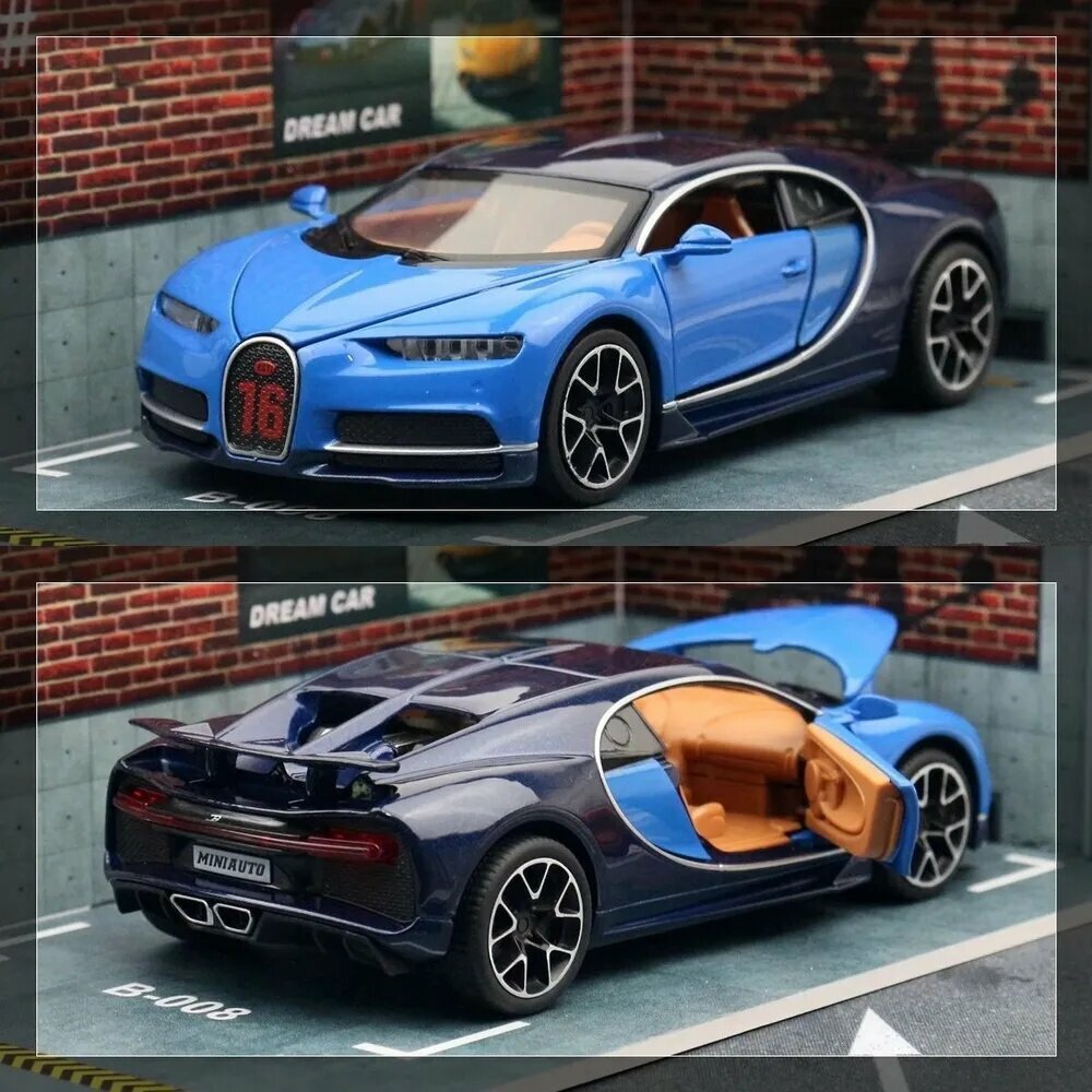 DIECAST CAR 1/32 Коллекционная металлическая машина Bugatti Chiron Игрушечная машина