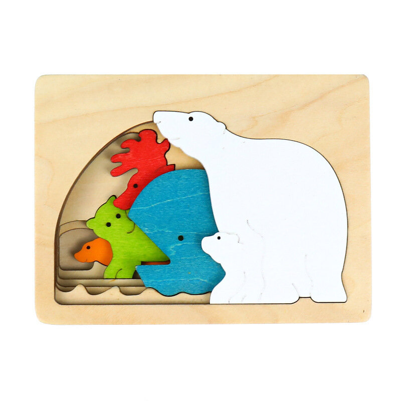 Шведский дядя Вуд, изысканный деревянный многослойный пазл для детей 3-6 лет, образовательная импортная без запаха деревянная игрушка